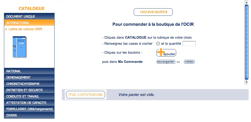 Aide Boutique de l'OCIR